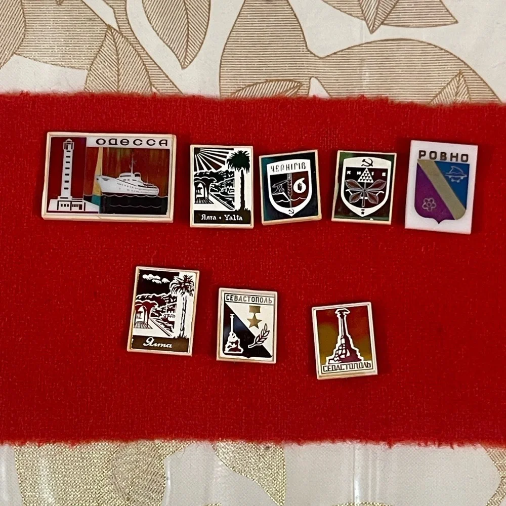 Accessories | Vtg Lot Of 8 Mirror Base Pin Badges Soviet Era Ussr ...